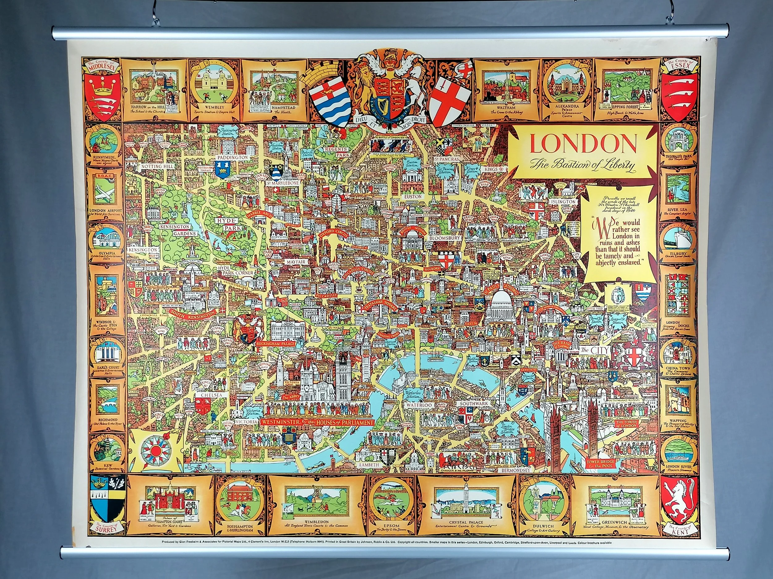 'London - The Bastion of Liberty' By Kerry Lee - Quad Royal Poster (c ...