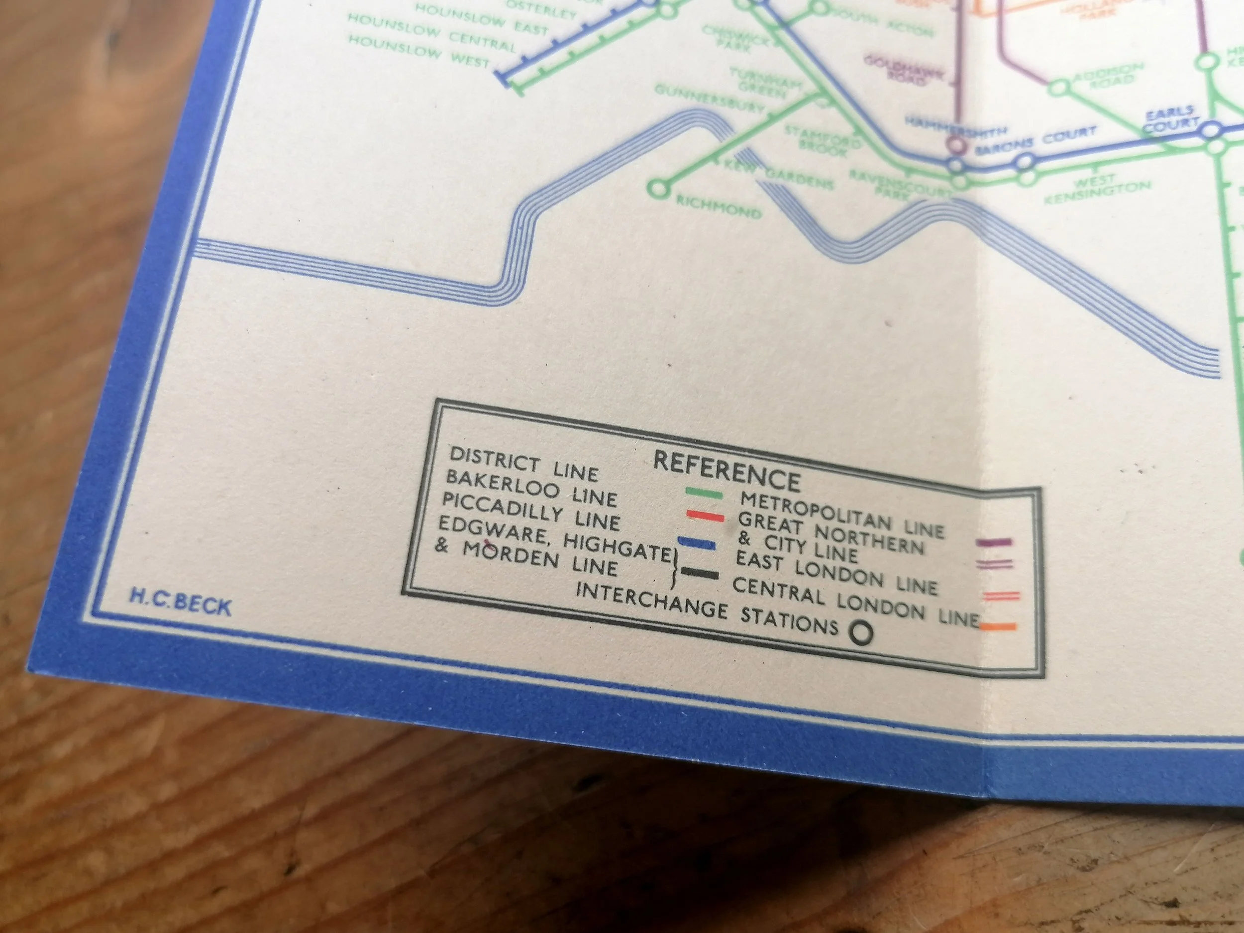 1933 London Underground Pocket Map - HC Beck 33-3636 - ICONIC Antiques ...