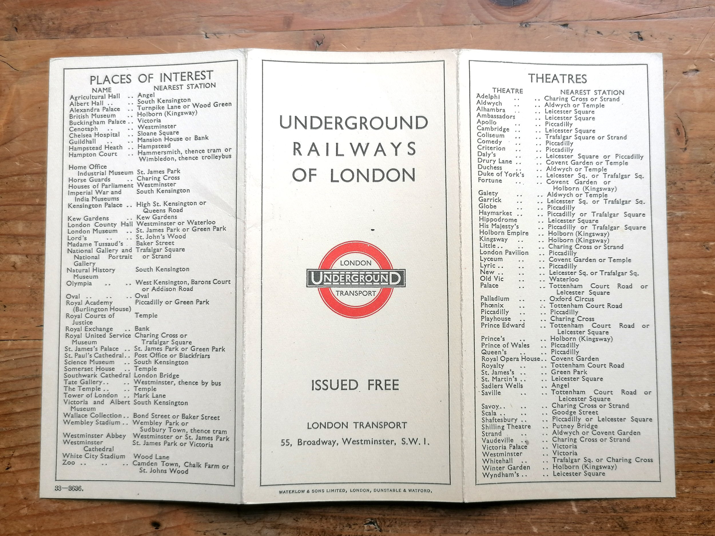 1933 London Underground Pocket Map - HC Beck 33-3636 - ICONIC Antiques ...