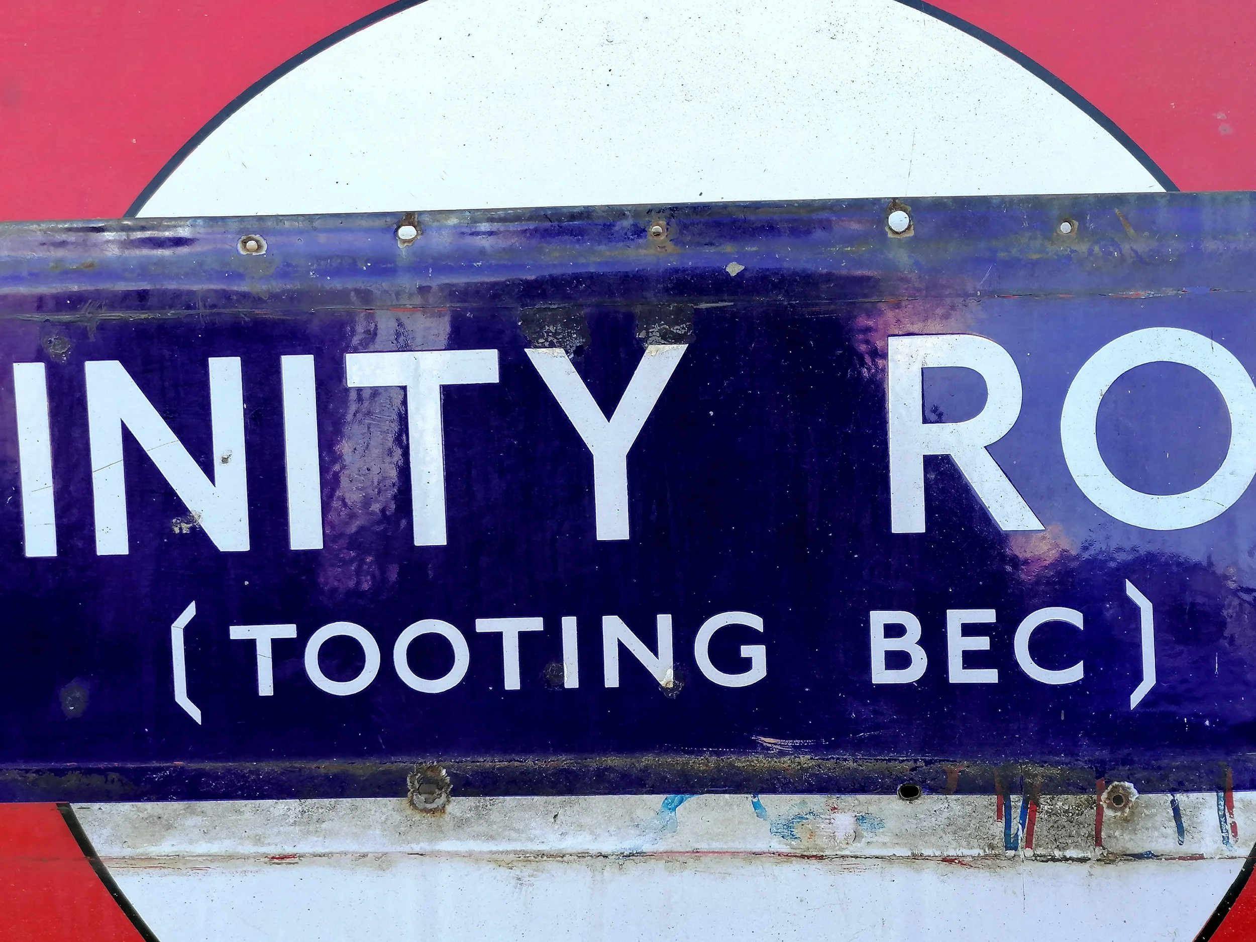 1926 London Underground Enamel Platform Sign - Trinity Road (Tooting ...