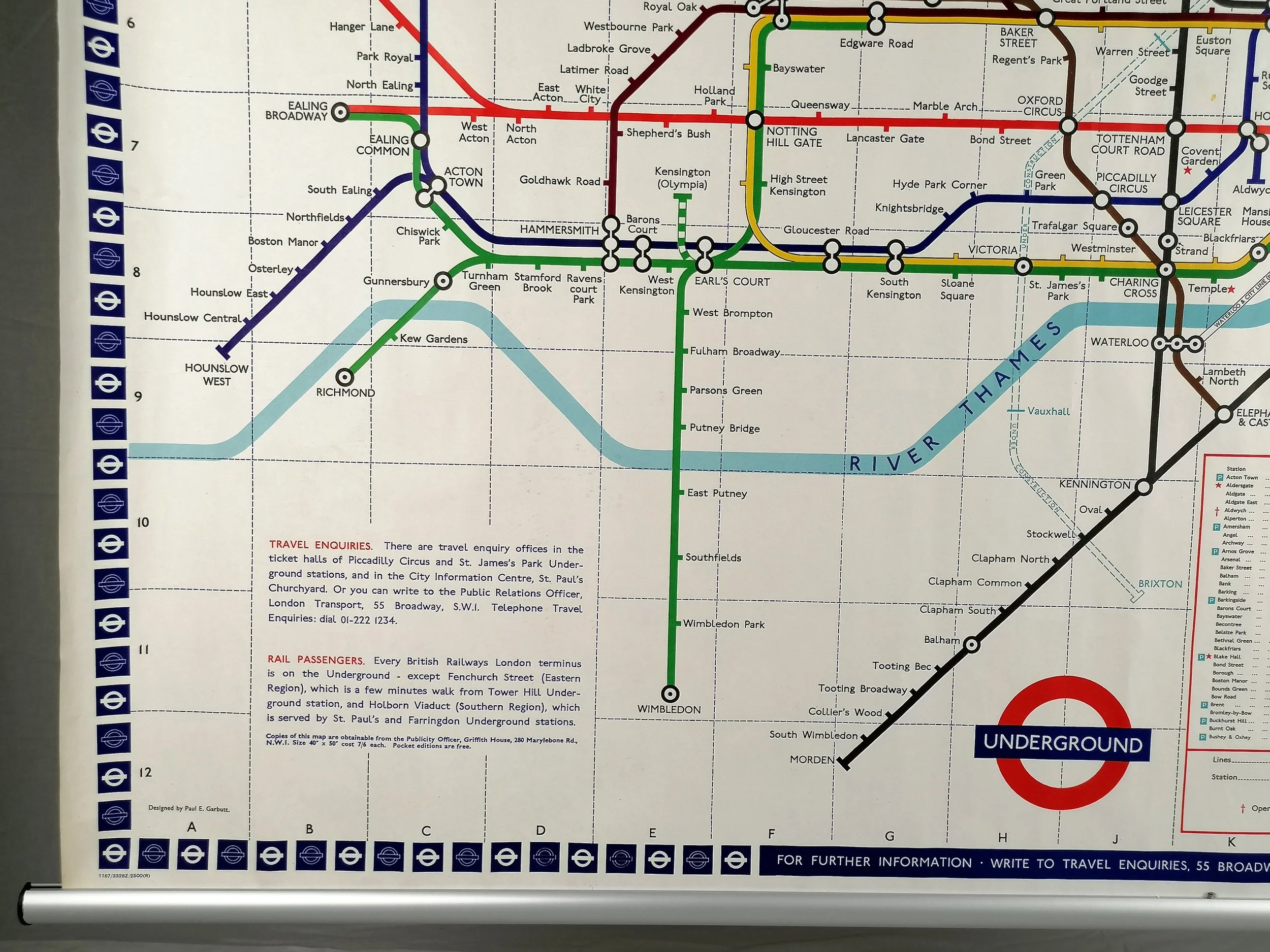 1967 London Underground Station Map - Quad Royal (Paul Garbutt ...
