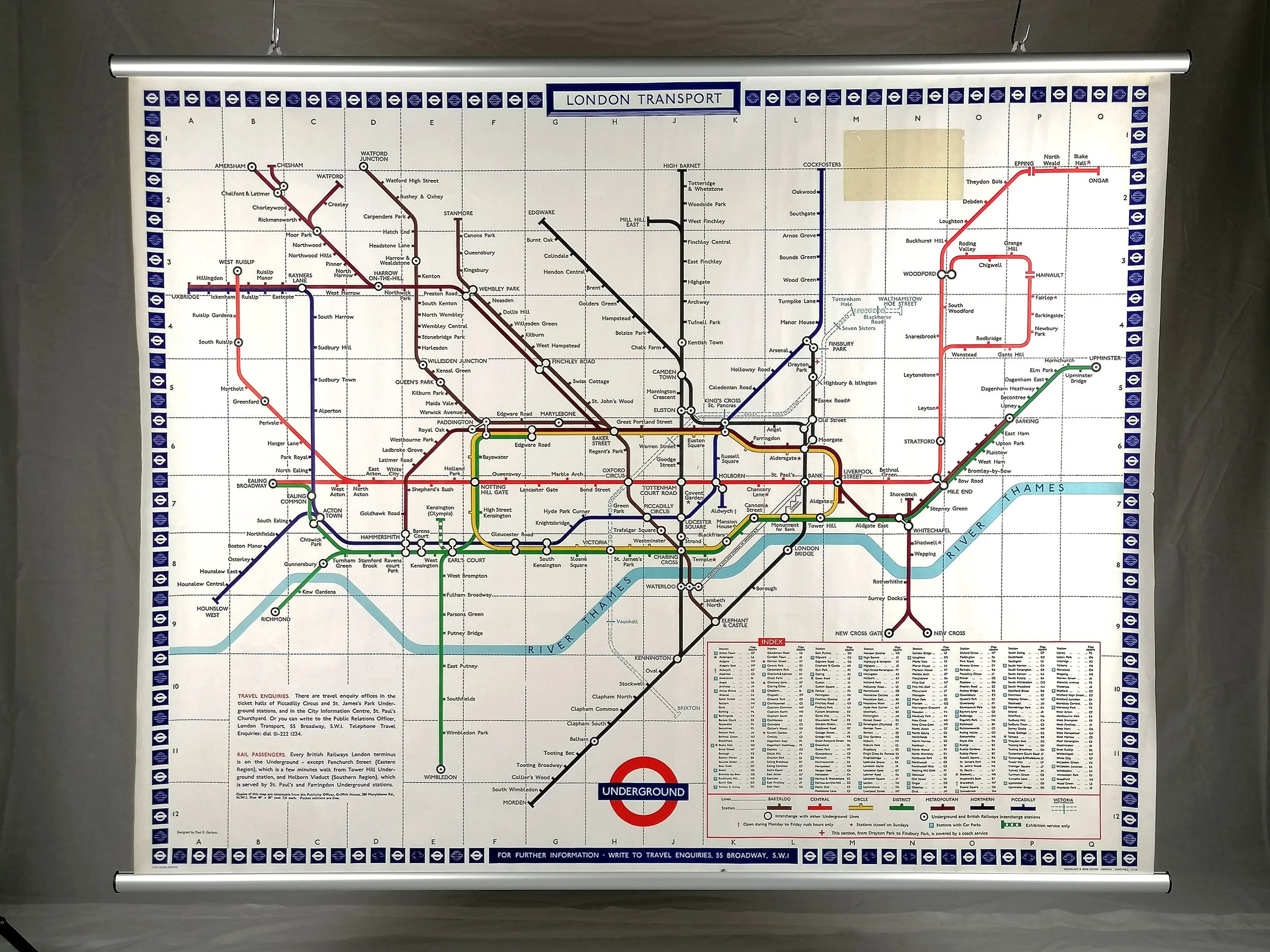 1967 London Underground Station Map - Quad Royal (Paul Garbutt ...