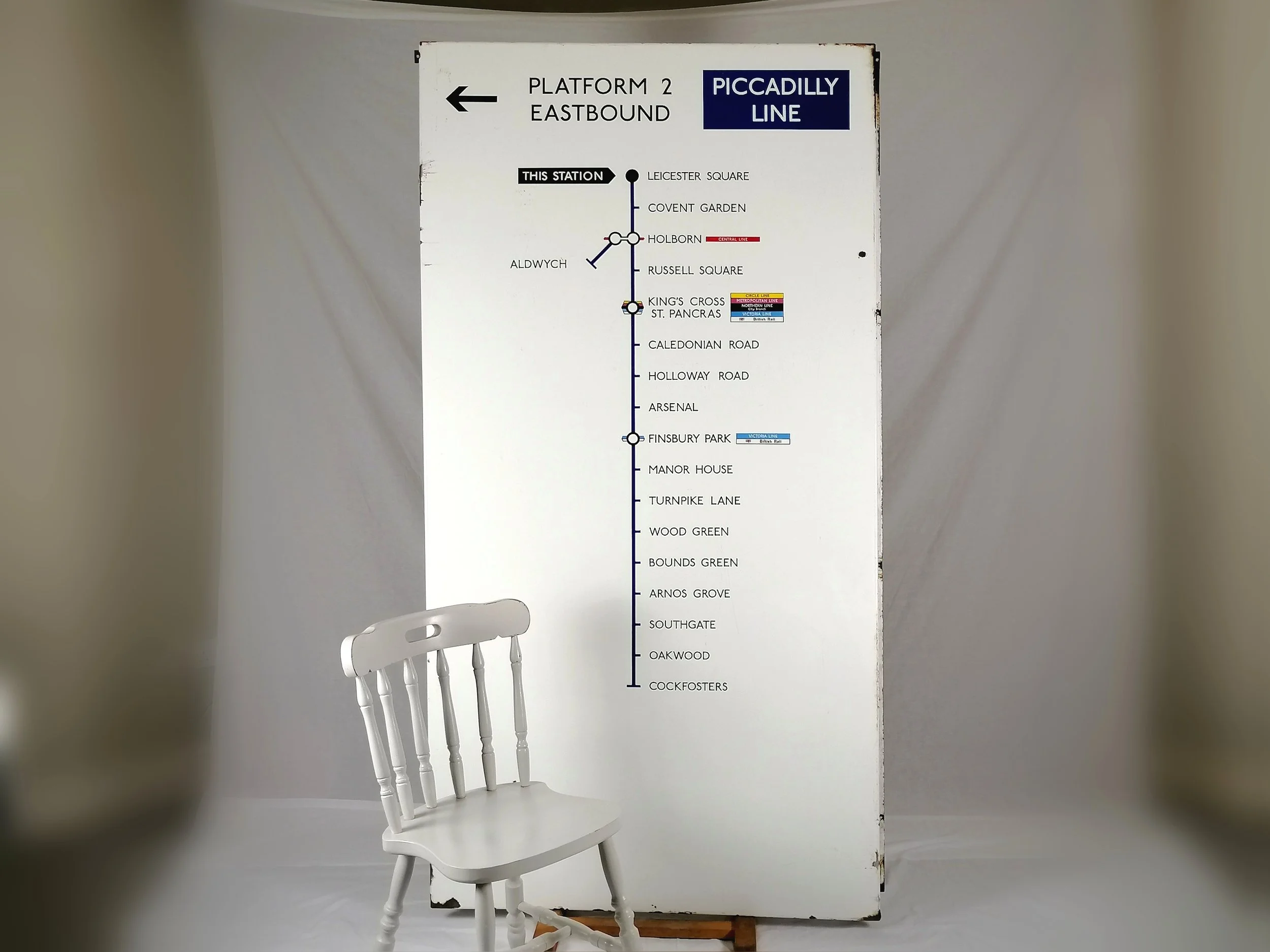 Leicester Square London Underground Route Sign - Piccadilly Line (1960s ...