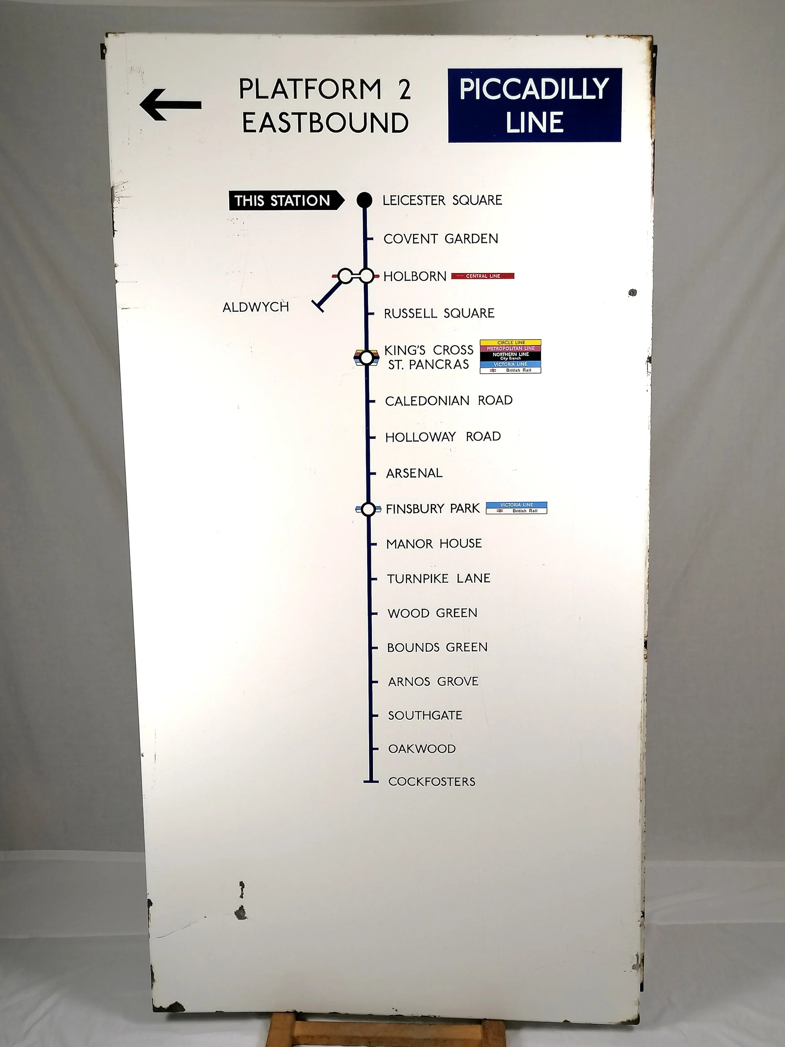 Leicester Square London Underground Route Sign - Piccadilly Line (1960s ...
