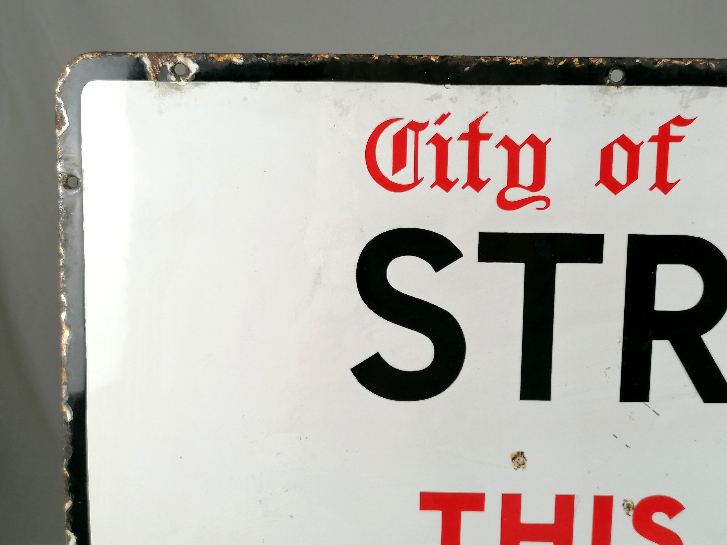 1940s Enamel London Street Sign - Strand WC2 - City of Westminster ...