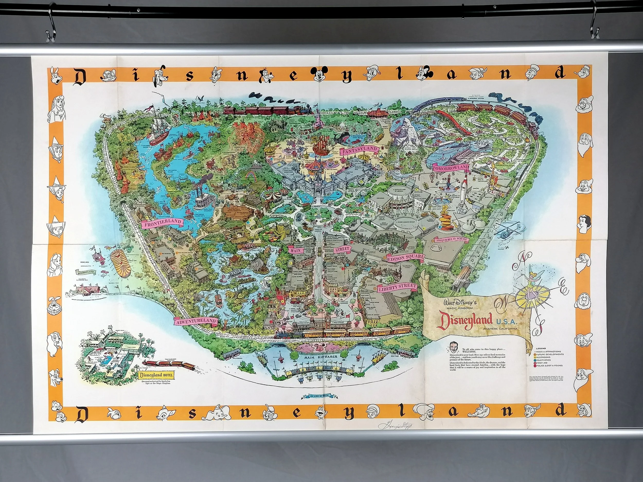 1958 Large Map of Disneyland By Sam McKim (B Variant) - ICONIC Antiques ...