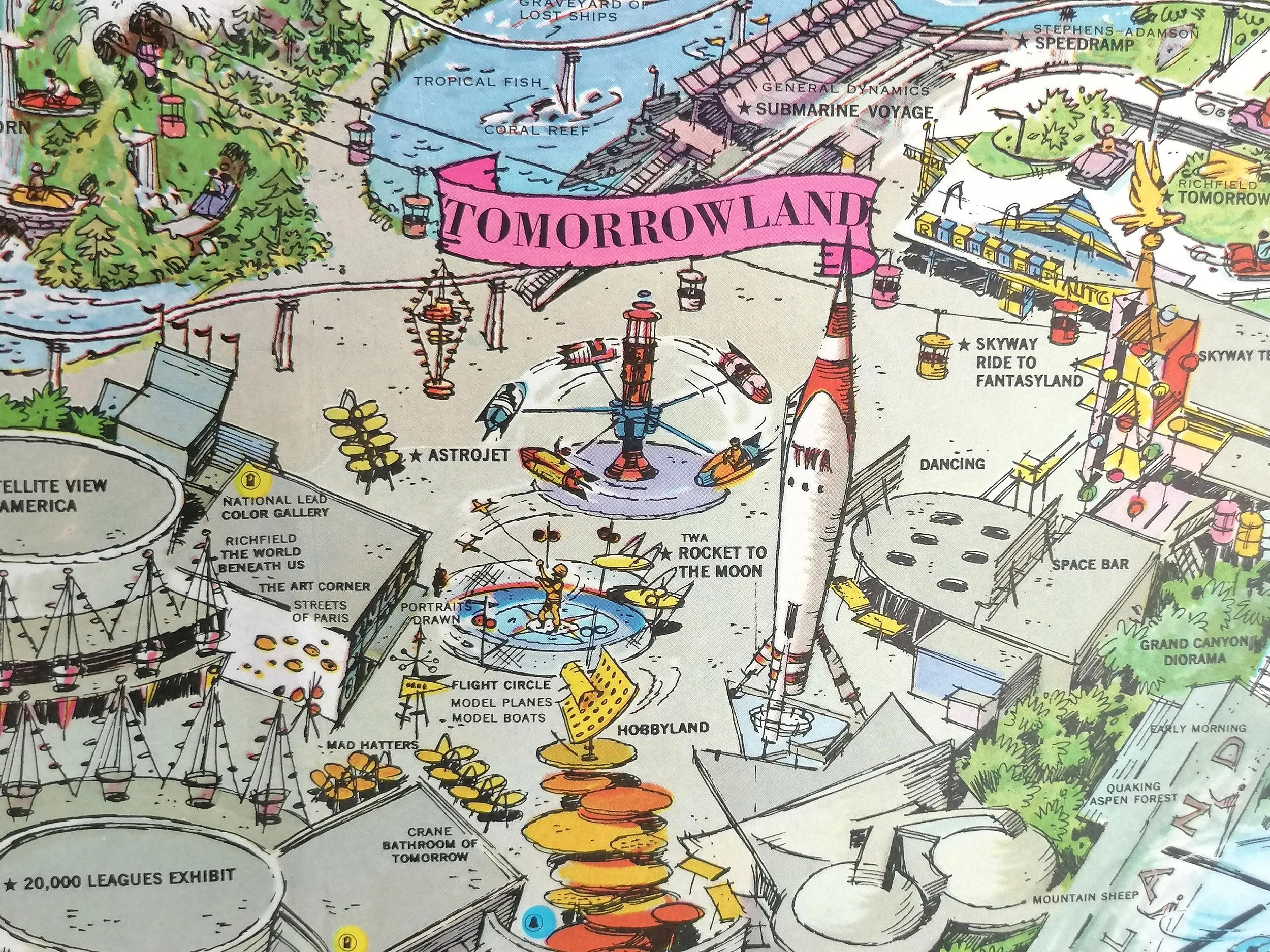 1958 Large Map of Disneyland By Sam McKim (B Variant) - ICONIC Antiques ...