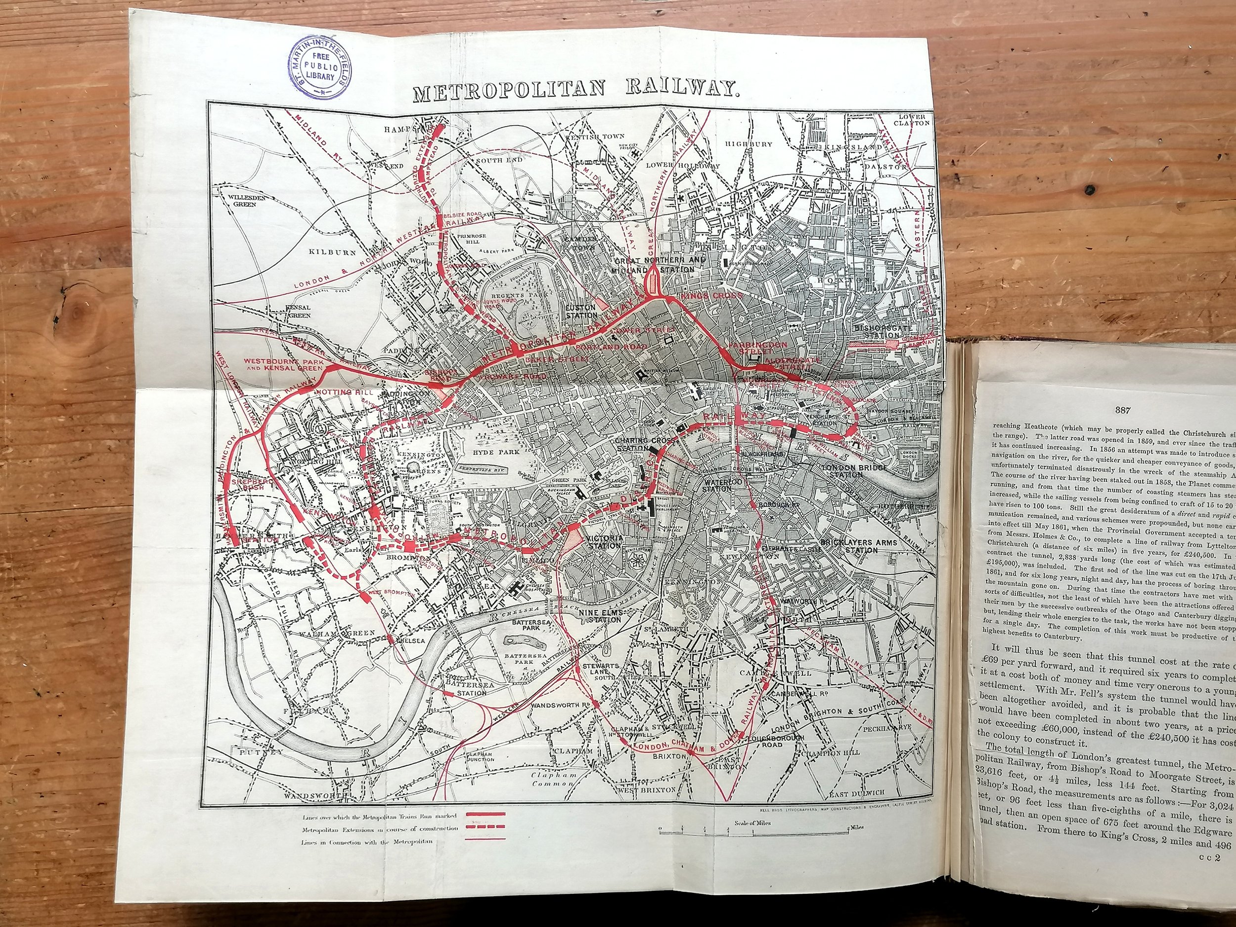 1867 Metropolitan Railway Map - ICONIC Antiques | Cool Old Stuff