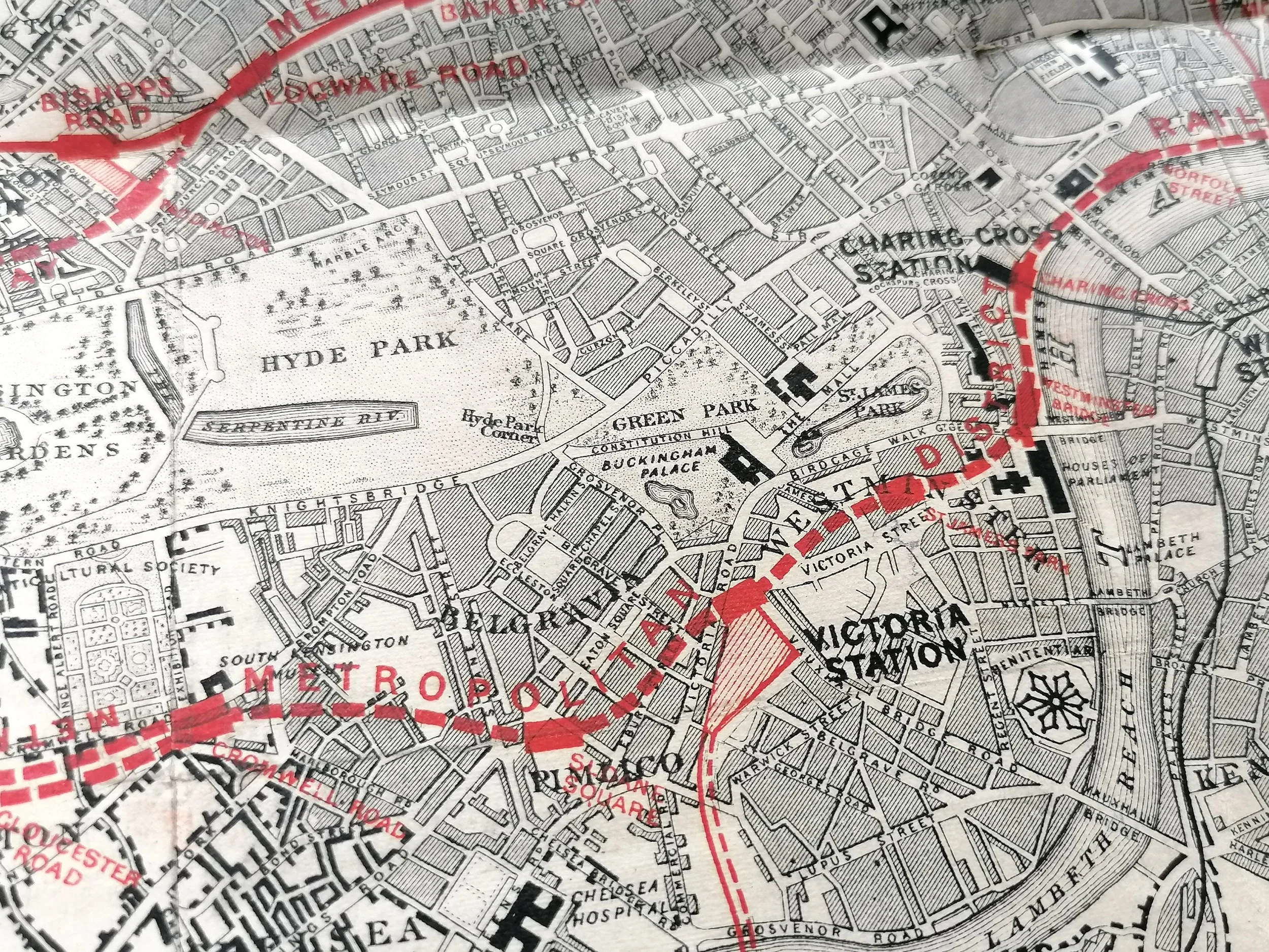 1867 Metropolitan Railway Map - ICONIC Antiques | Cool Old Stuff