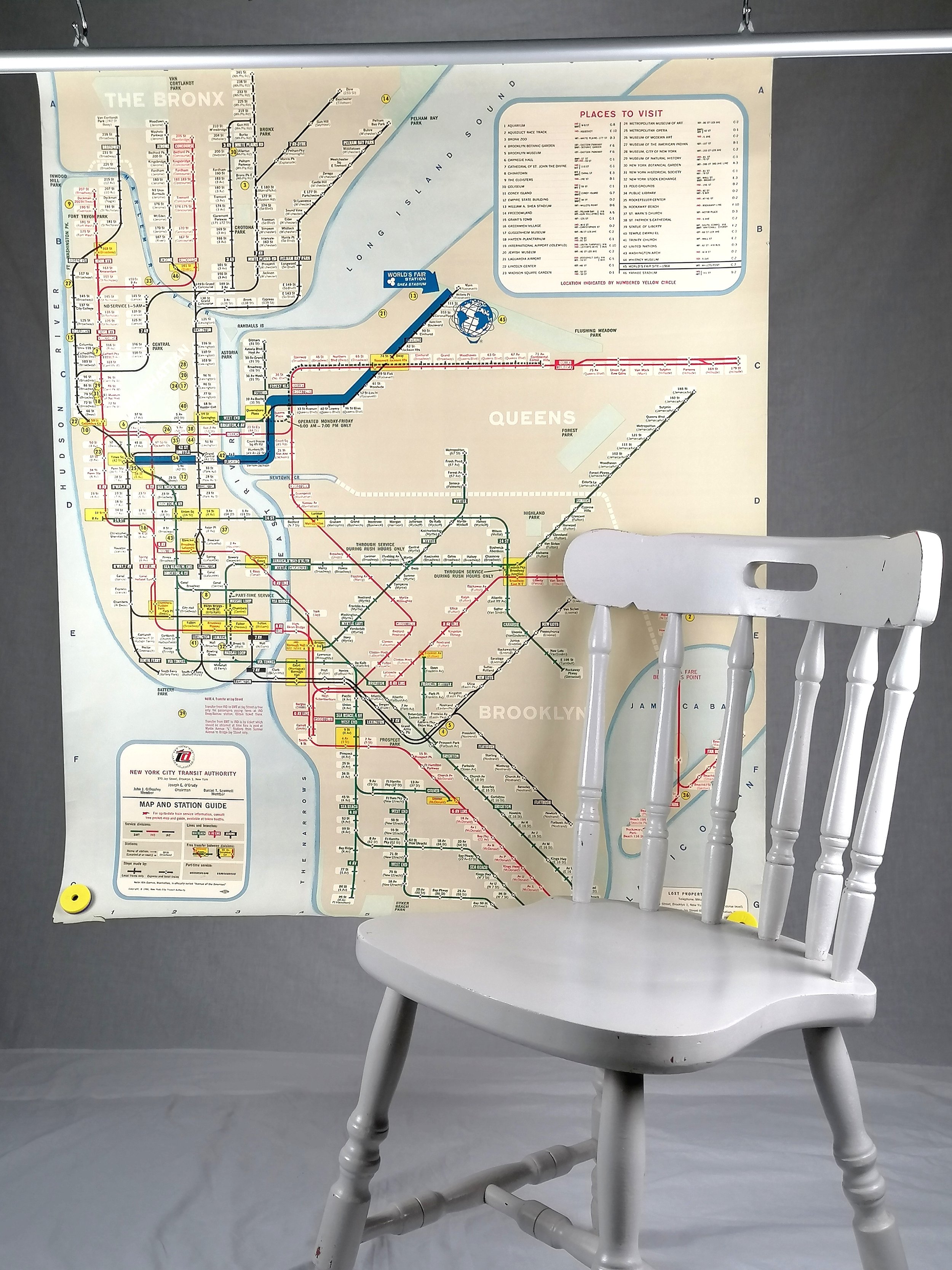1964 New York Subway Platform Map (George Salomon) - ICONIC Antiques ...