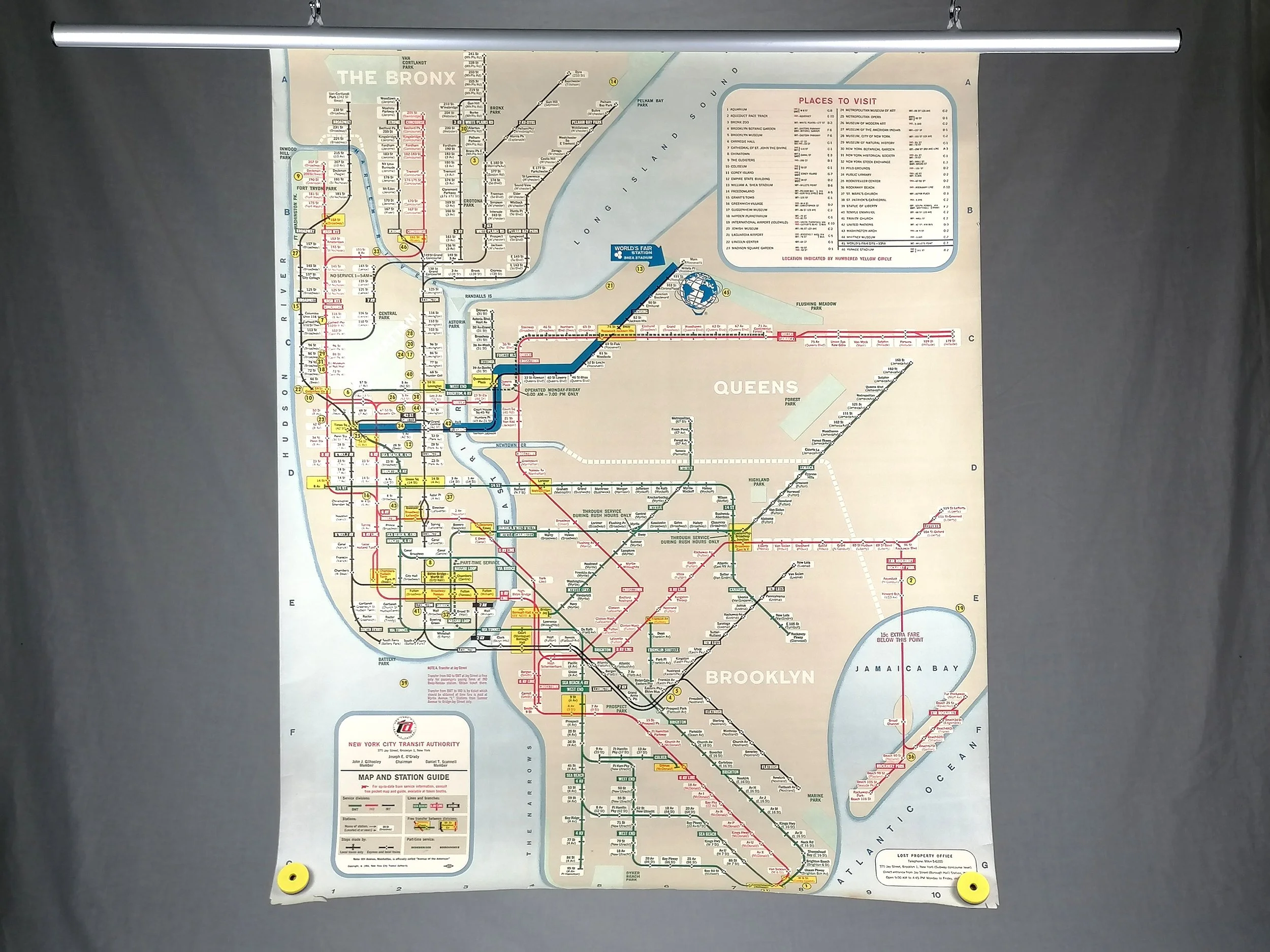 1964 New York Subway Platform Map (George Salomon) - ICONIC Antiques ...