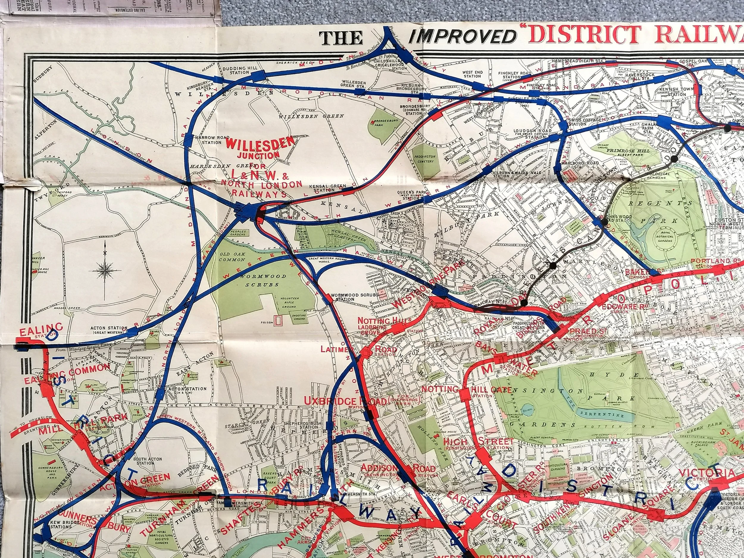 1880 Improved District Railway Map of London 2nd Edition - ICONIC ...