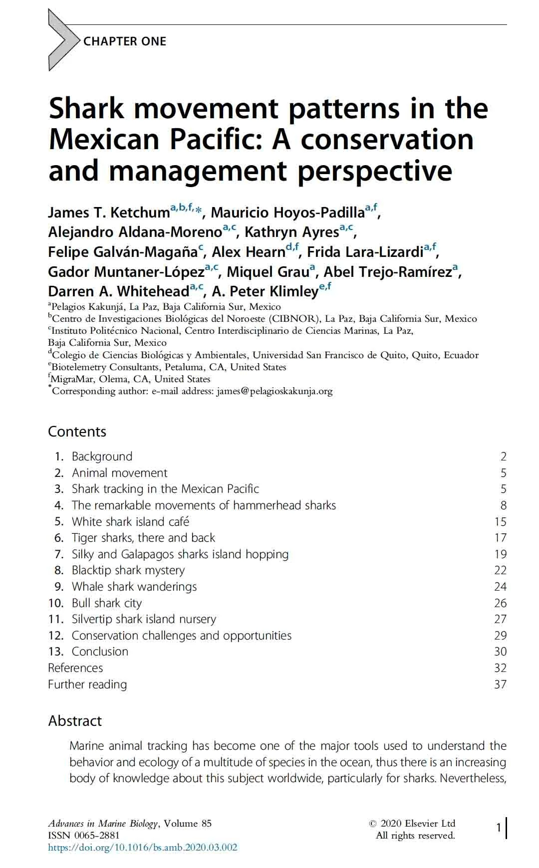 Chapter 1: Shark movement patterns in the Mexican Pacific: A ...