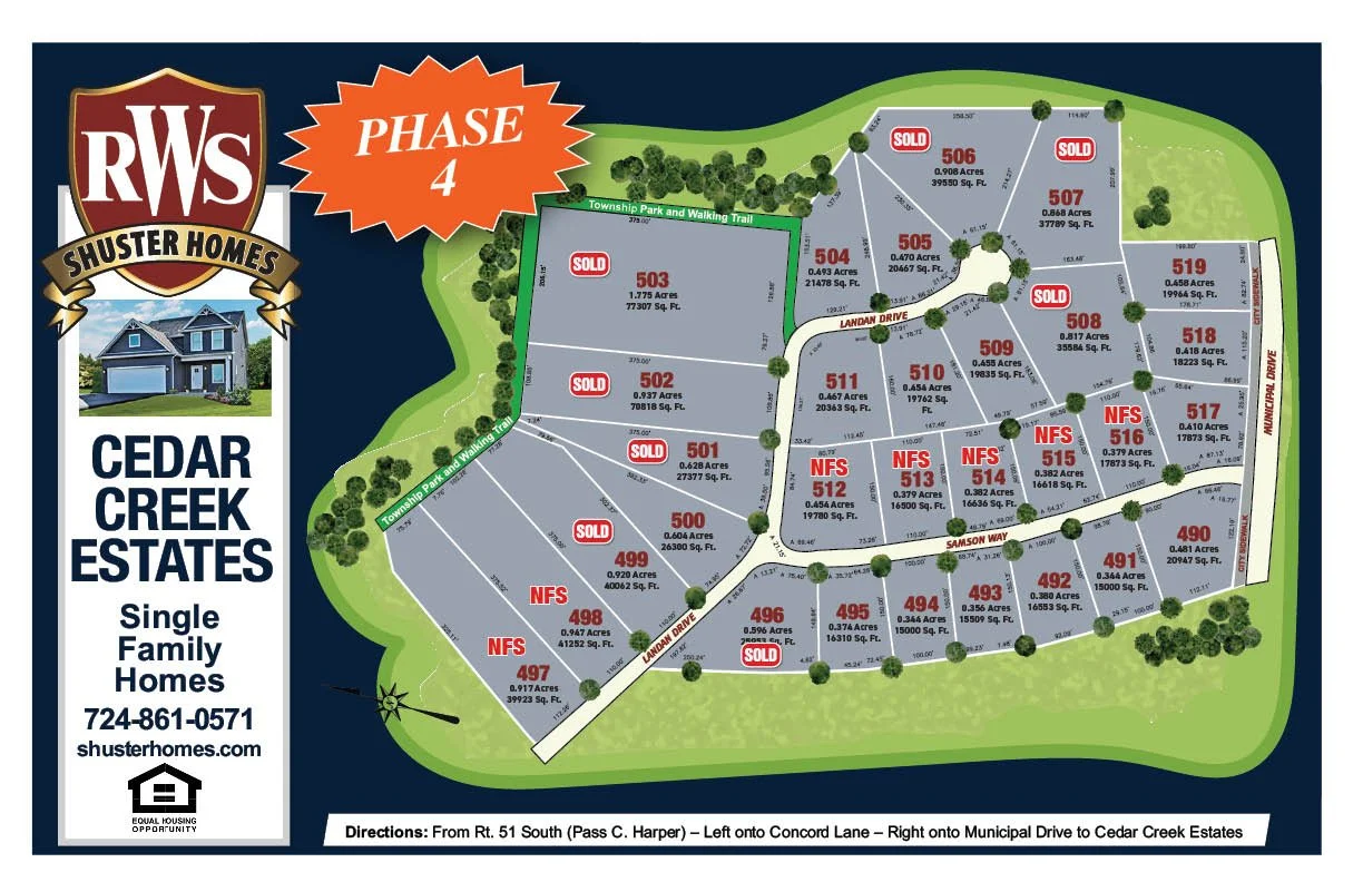 Cedar Creek Estates Phase IV — RWS Shuster Homes