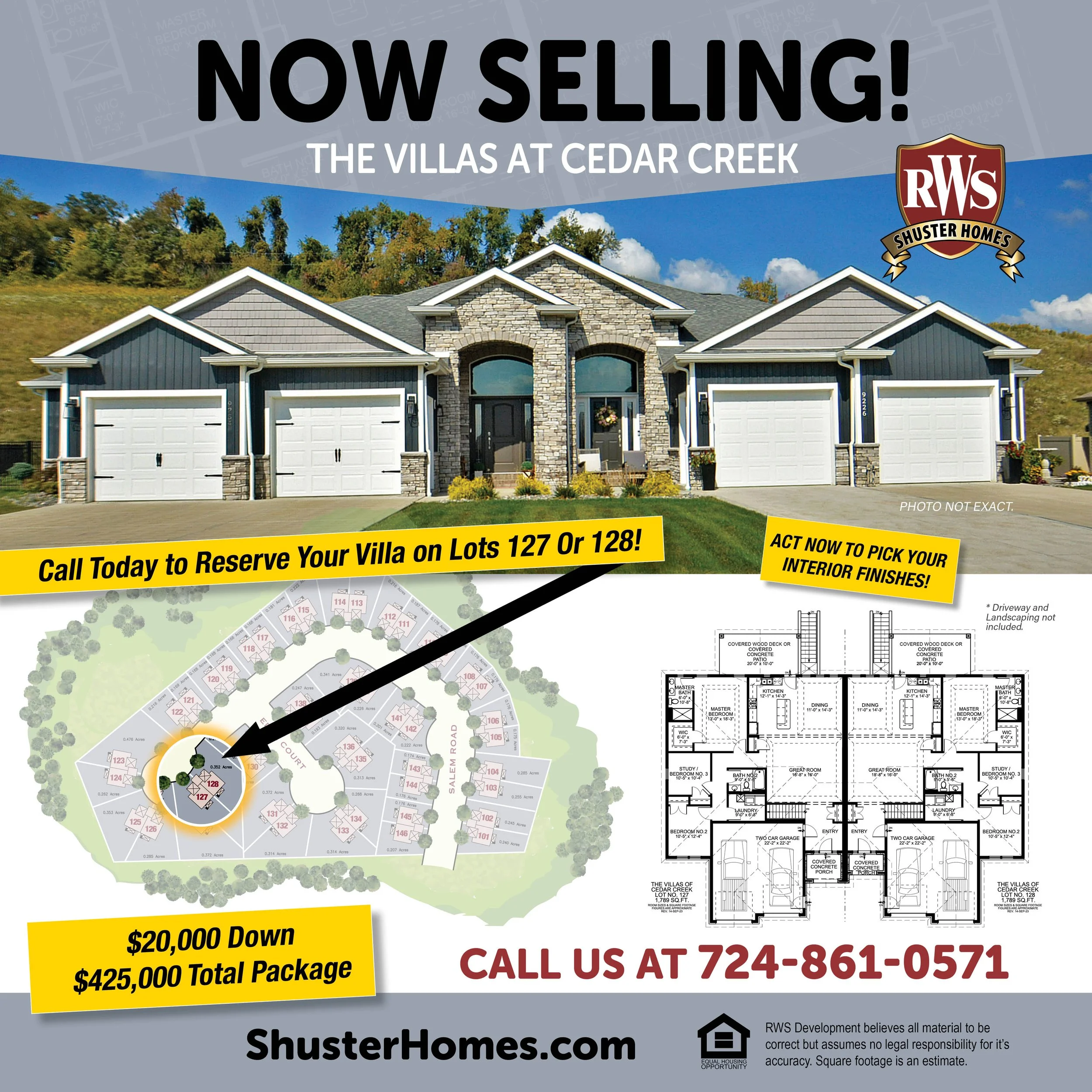 The Villas at Cedar Creek — RWS Shuster Homes