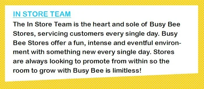Work at Busy Bee!