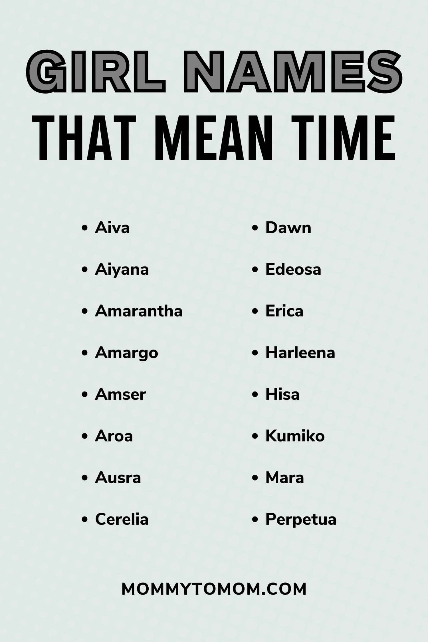 69 Best Baby Names That Mean Time (Girls And Boys)