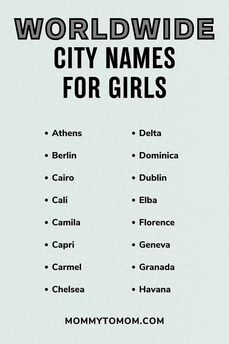 171 Cool City Names For Girls Inspired By Places 171 Cool City Names For Girls Inspired By Places