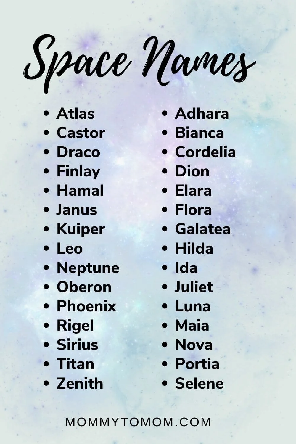 144 Cool Space Names For Girls And Boys