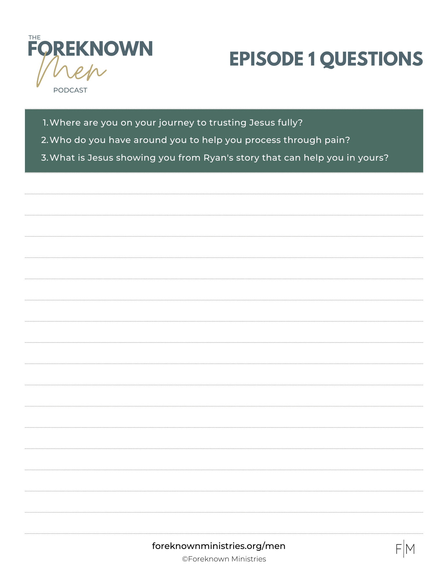 Foreknown Men Podcast Episode 1- Ryan Cole and His Story — Foreknown ...