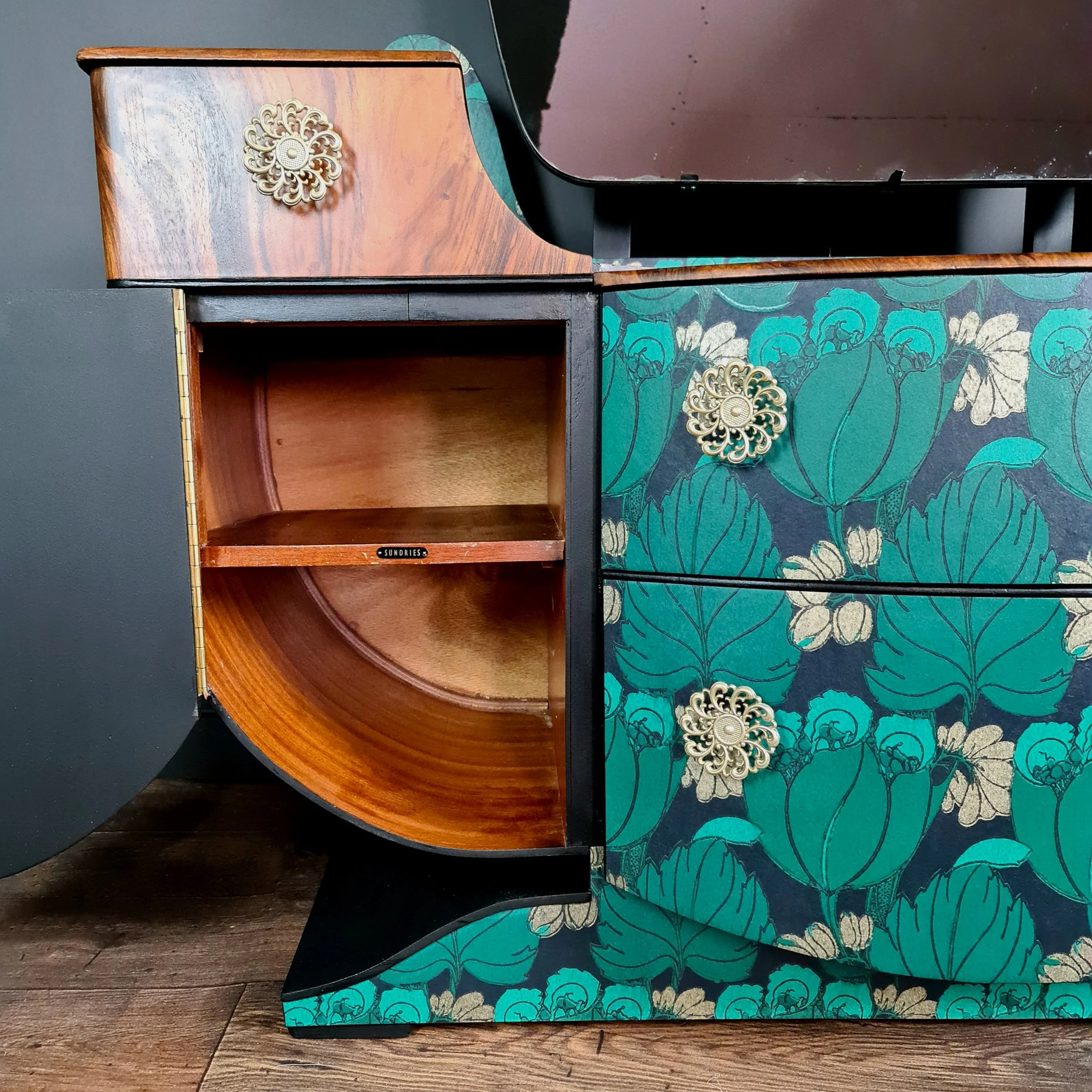 Bespoke Art Deco Tall Boy Linen Cupboard. — Annie's Furniture Art
