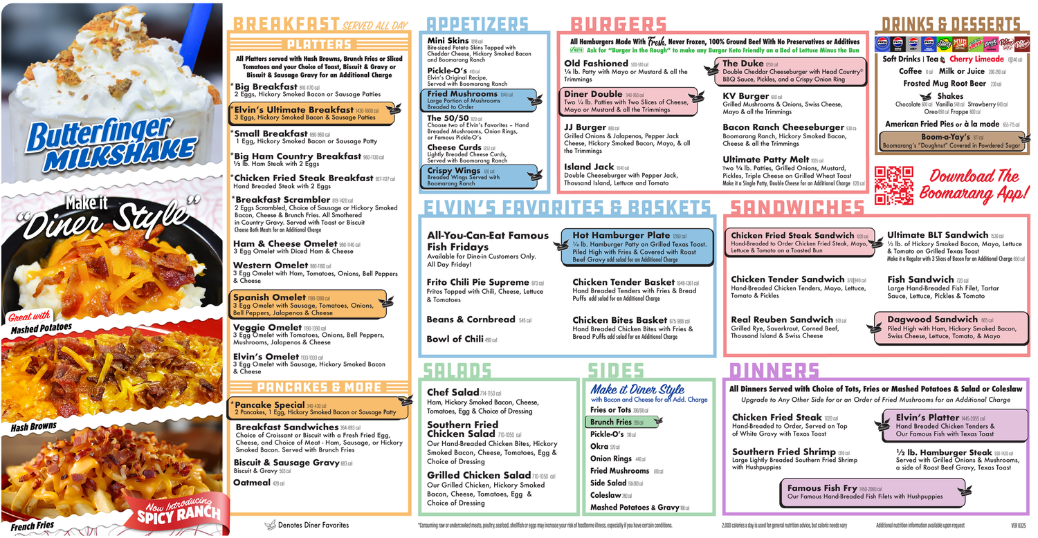 Menu — Boomarang Diner