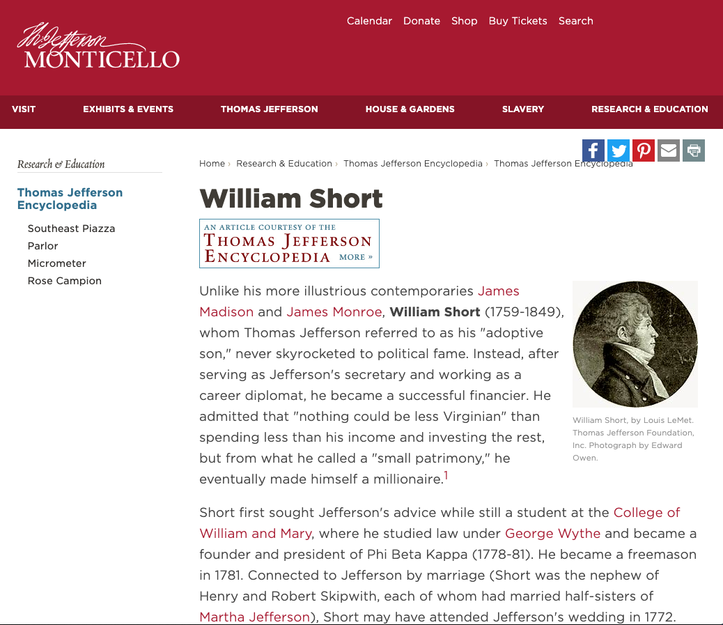 William Short & the 19th Century — Morven Sustainability Lab - Logo