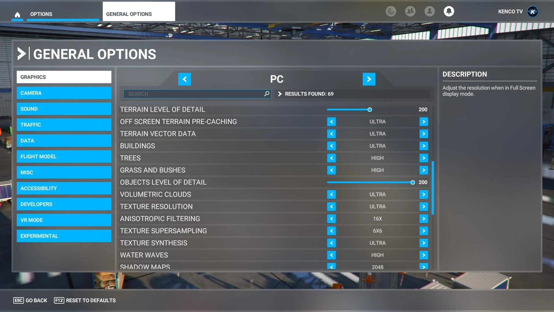MSFS Settings — Kenco Aviation