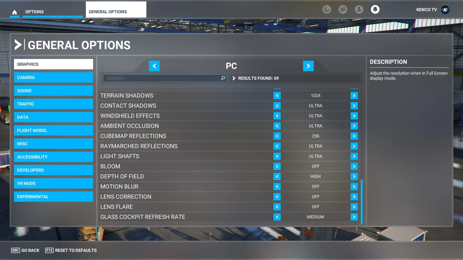 MSFS Settings — Kenco Aviation
