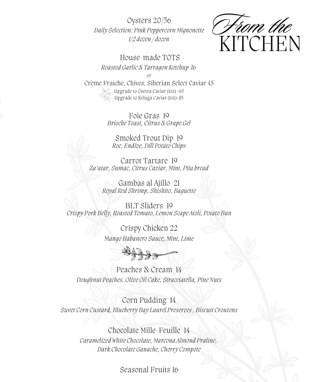 Menu — Thyme Bar | NYC | Flatiron | Cocktail | Speakeasy Bar