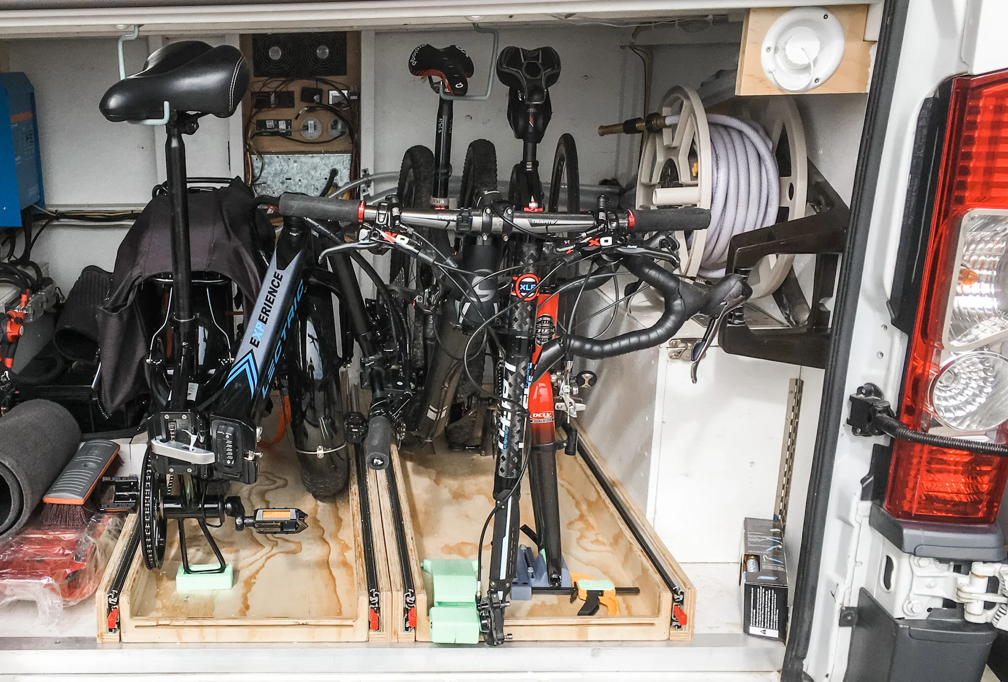 Pull-Out Bike Racks Cargo Van Installation — Open Road Upfitters