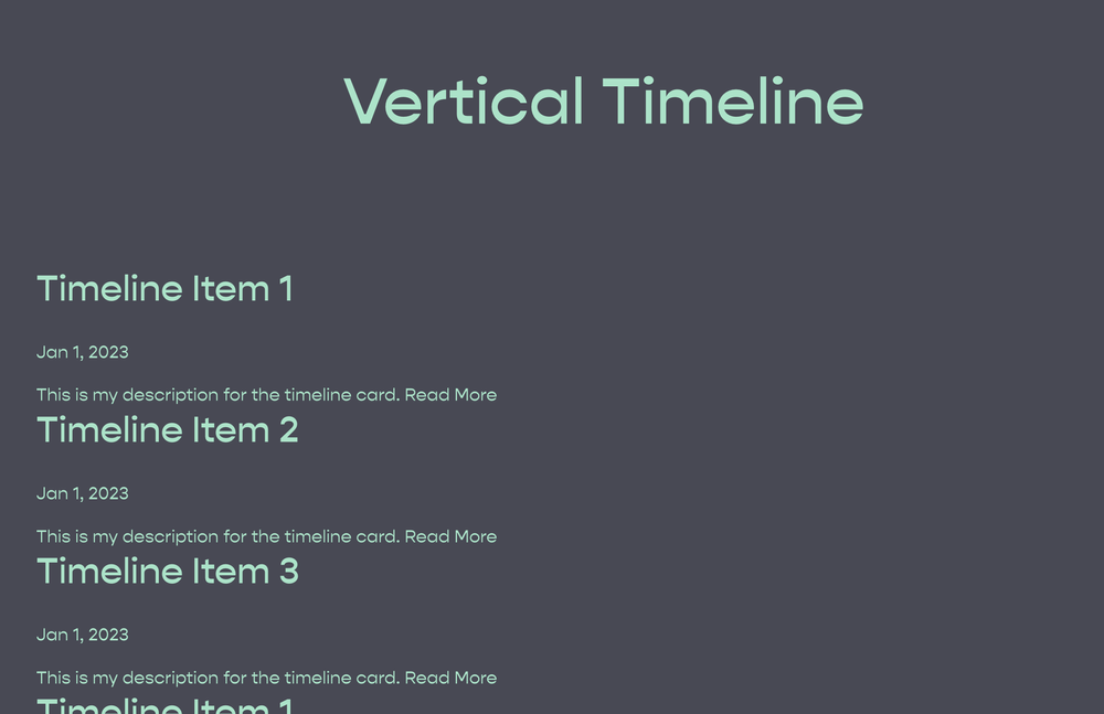 Building a Vertical Timeline Component in Squarespace | Will Myers ...