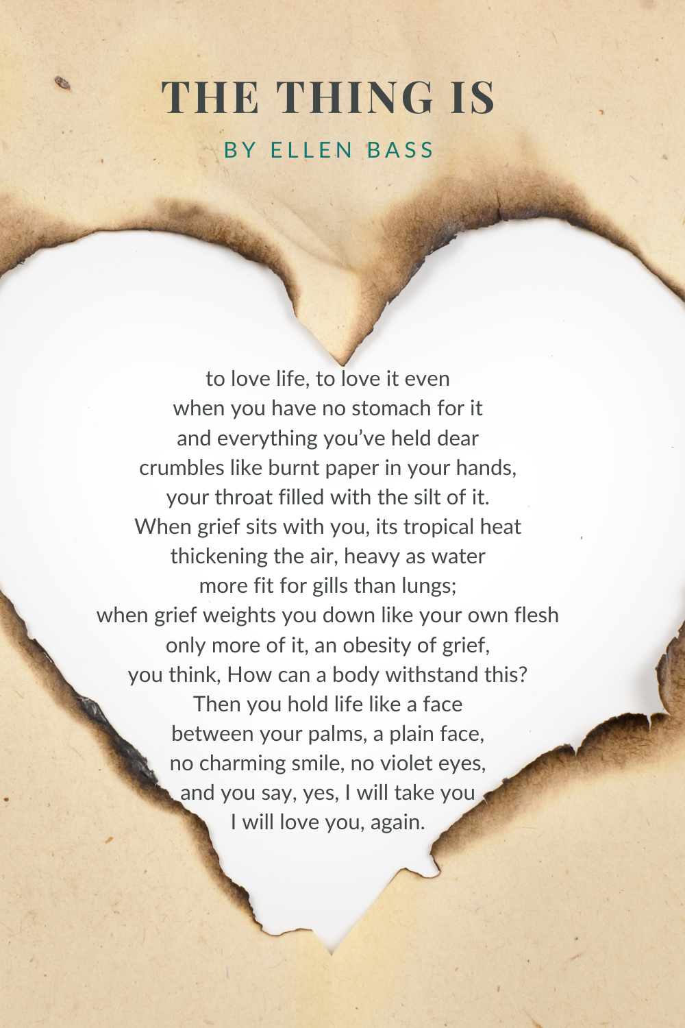 The Thing Is by ELLEN BASS Grief Poem — Be a Tree Cremation