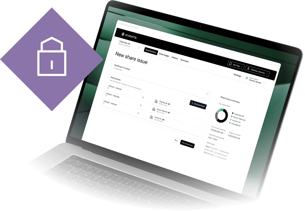 Kvanta - Säker aktiebok