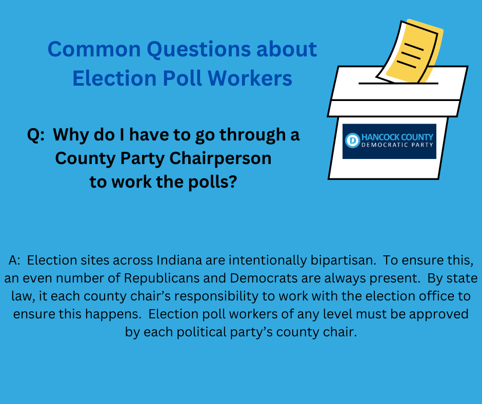 Be a Poll Worker — Hancock County Indiana Democrats