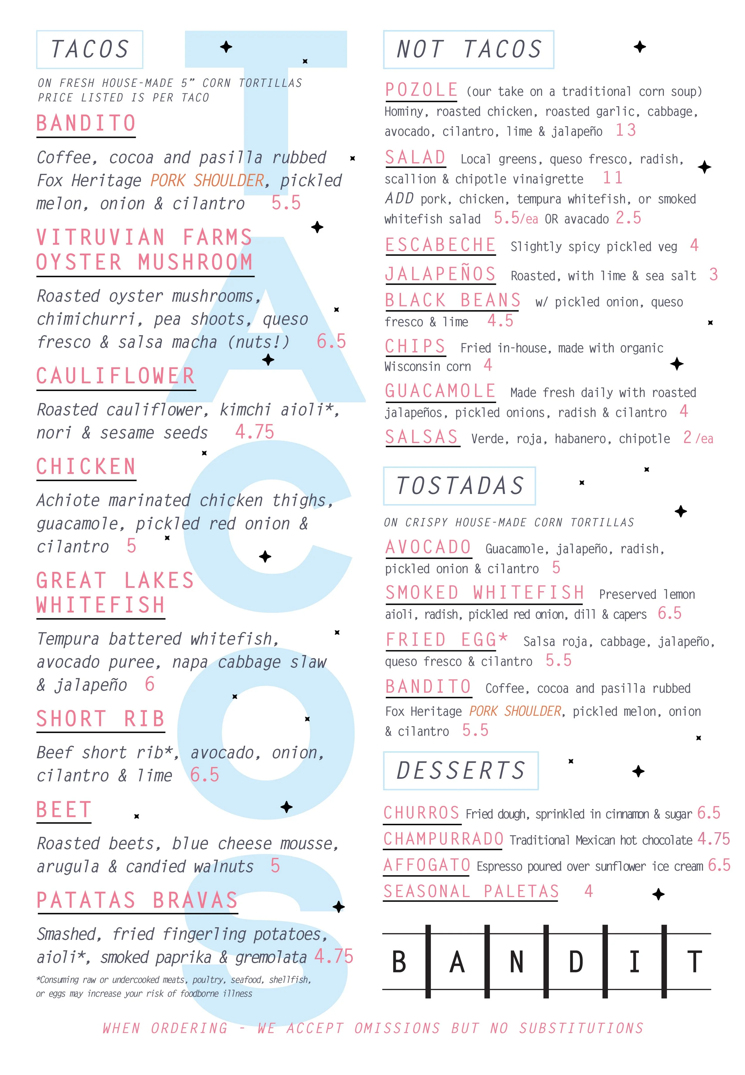 BANDIT TACOS | Tacos & Coffee Restaurant in Madison, WI