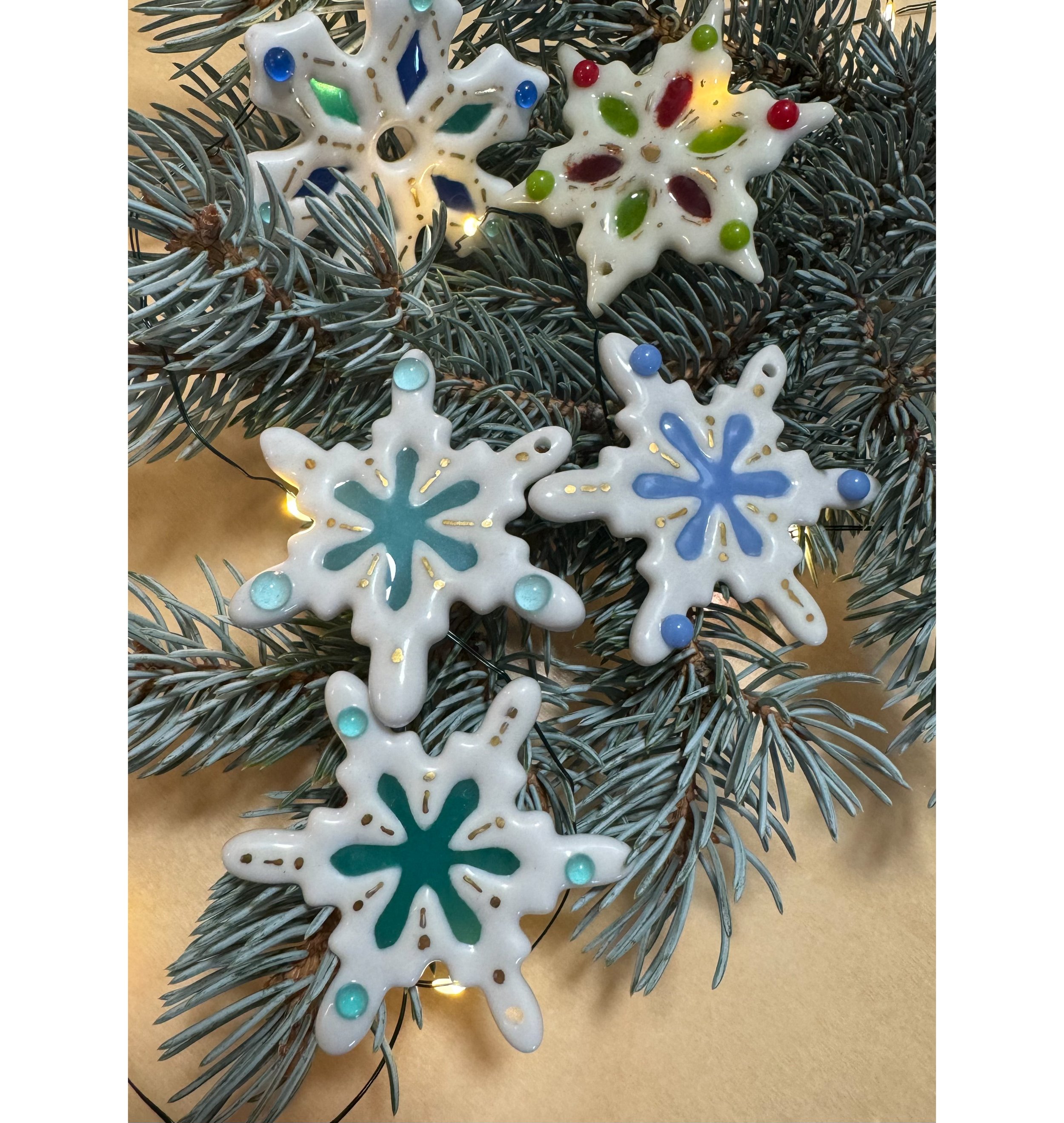 ORNAMENTS- MINI SNOWFLAKES — Pine Moon Fine Art