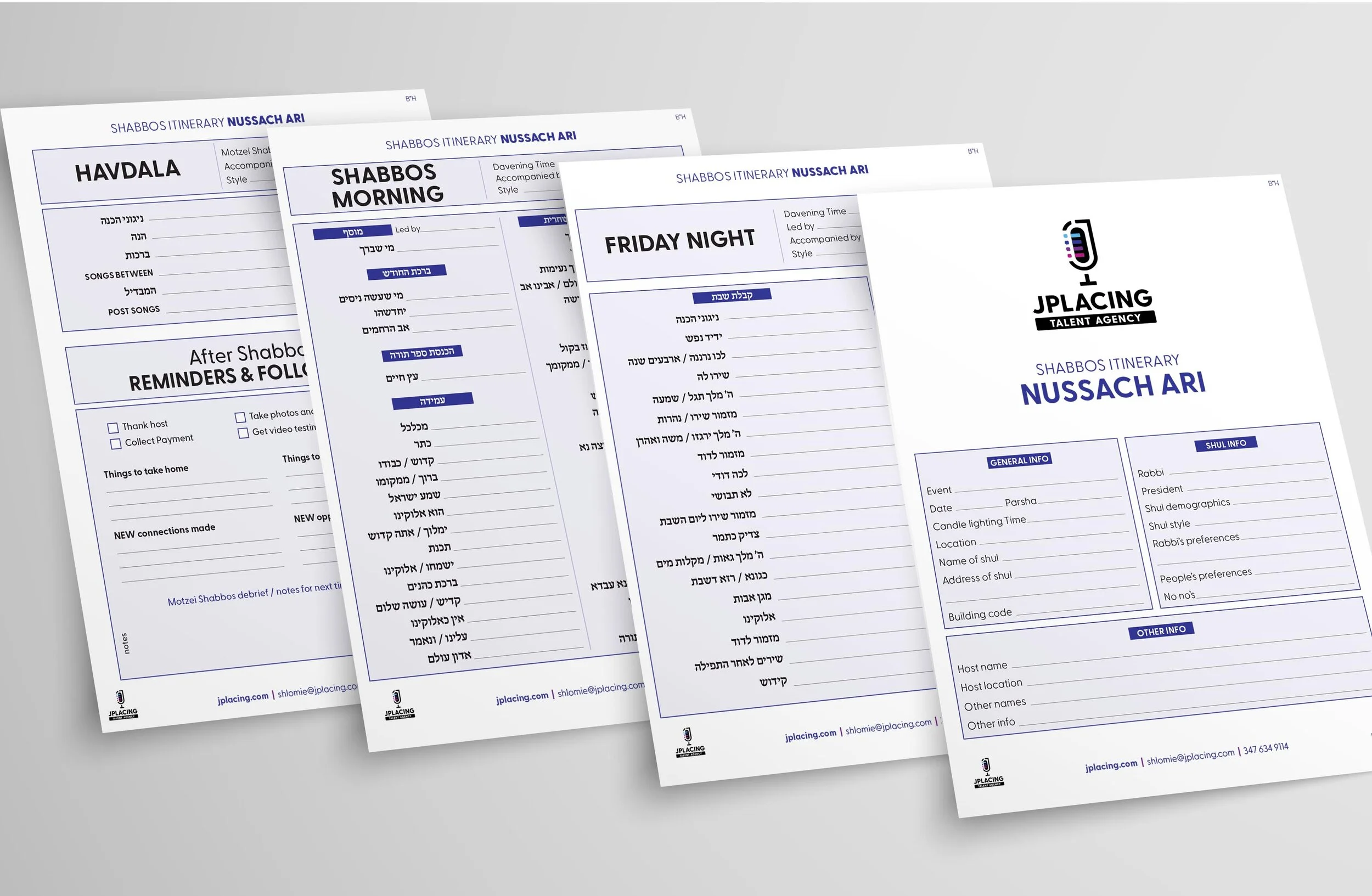 Shabbos Itinerary Nussach Ari — Jplacing - Talent Agency