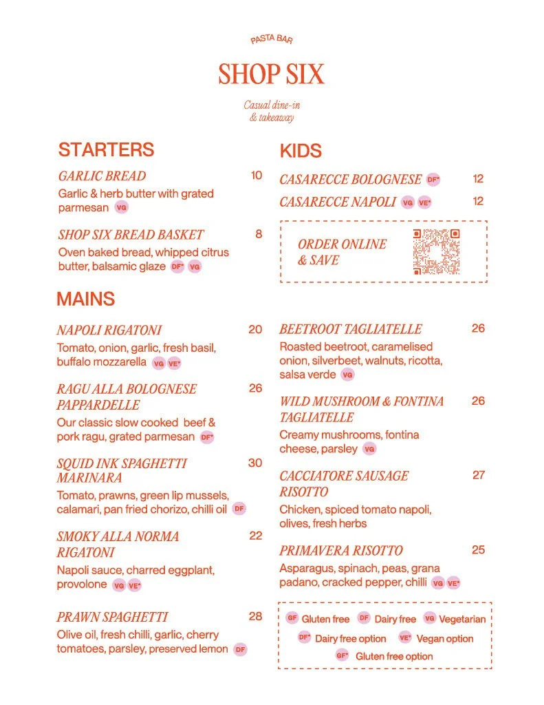 Takeaway — Shop Six Pasta Bar