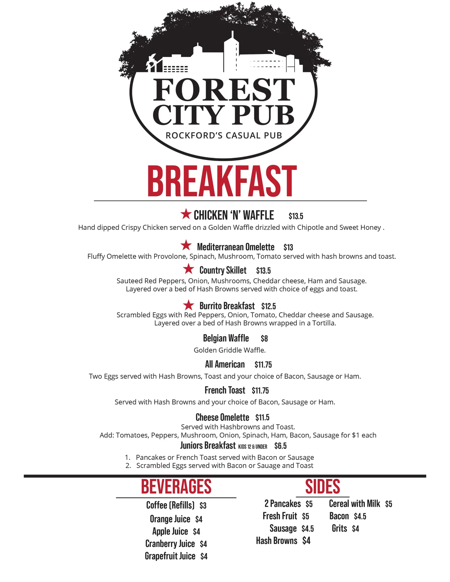 Menu — Forest City Pub