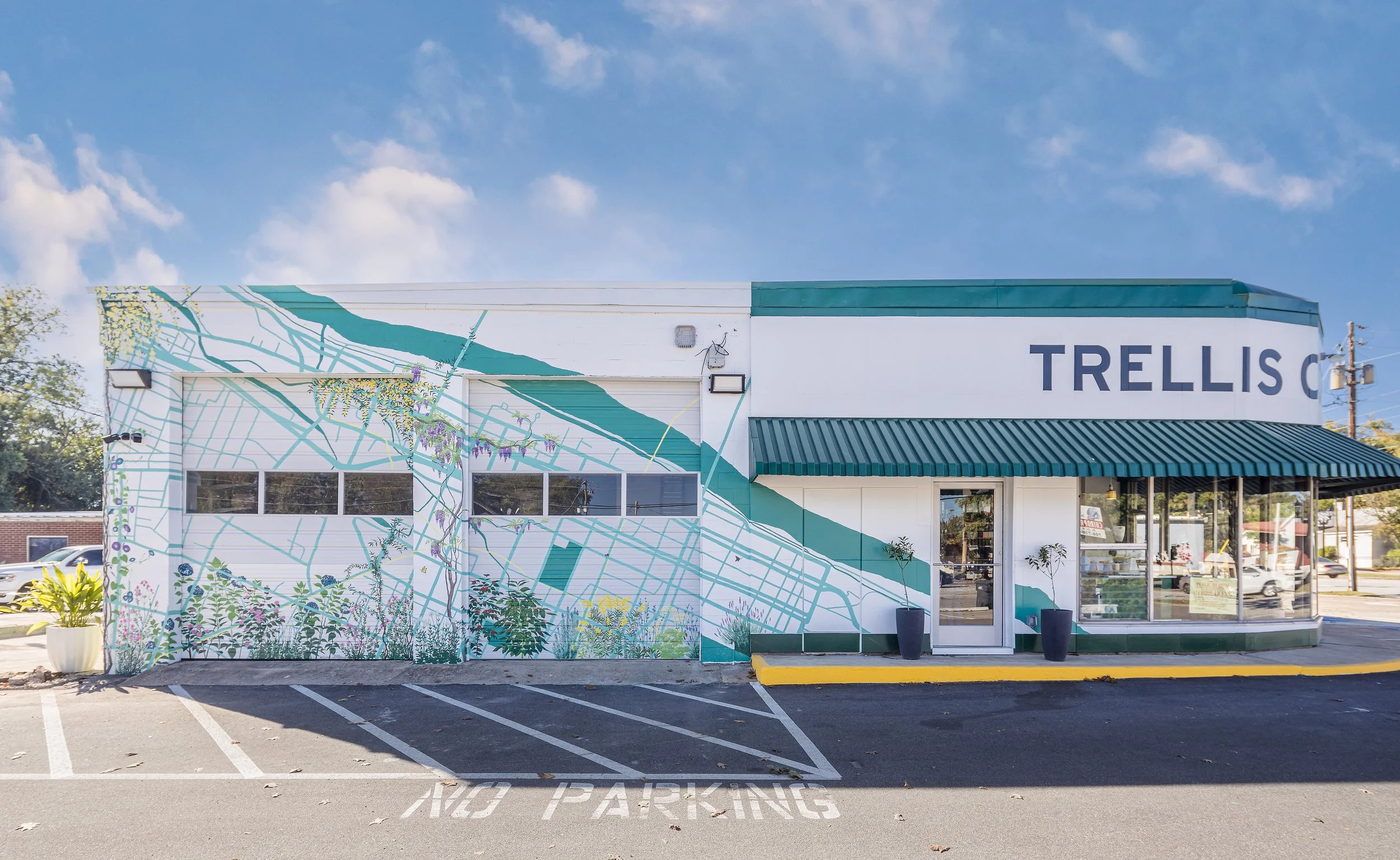 trellis coffee bar mural — Autumn Von Plinsky
