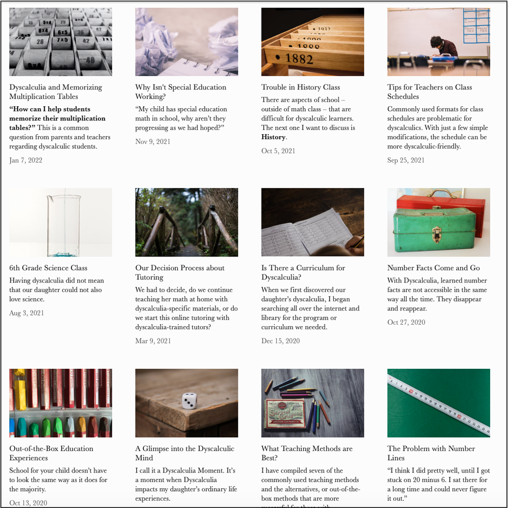 Parent Resources — Discovering Dyscalculia