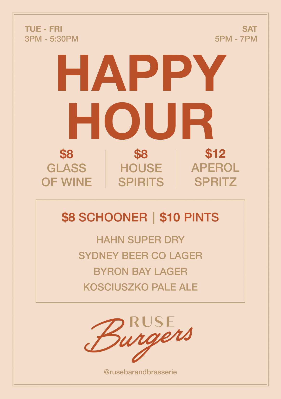Happy Hour — Ruse Bar & Brasserie