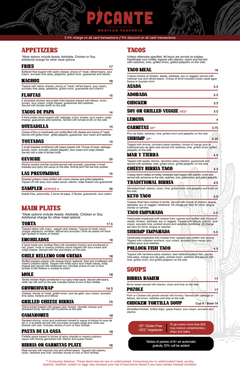 Eat — Picante Mexican Taqueria