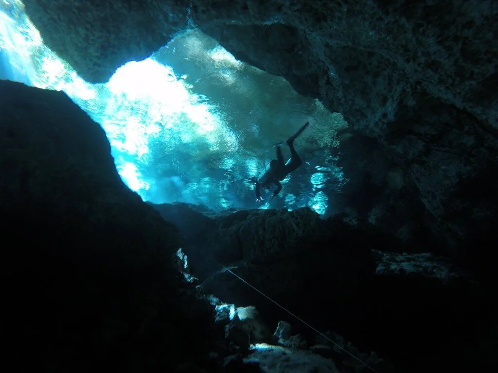 TDI Cavern diver course in okinawa — TAKE DIVE