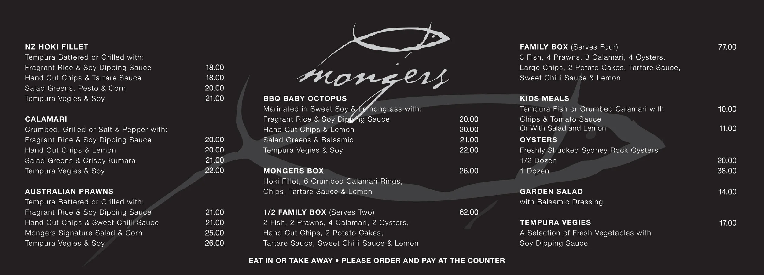 menu — Fishmongers Manly
