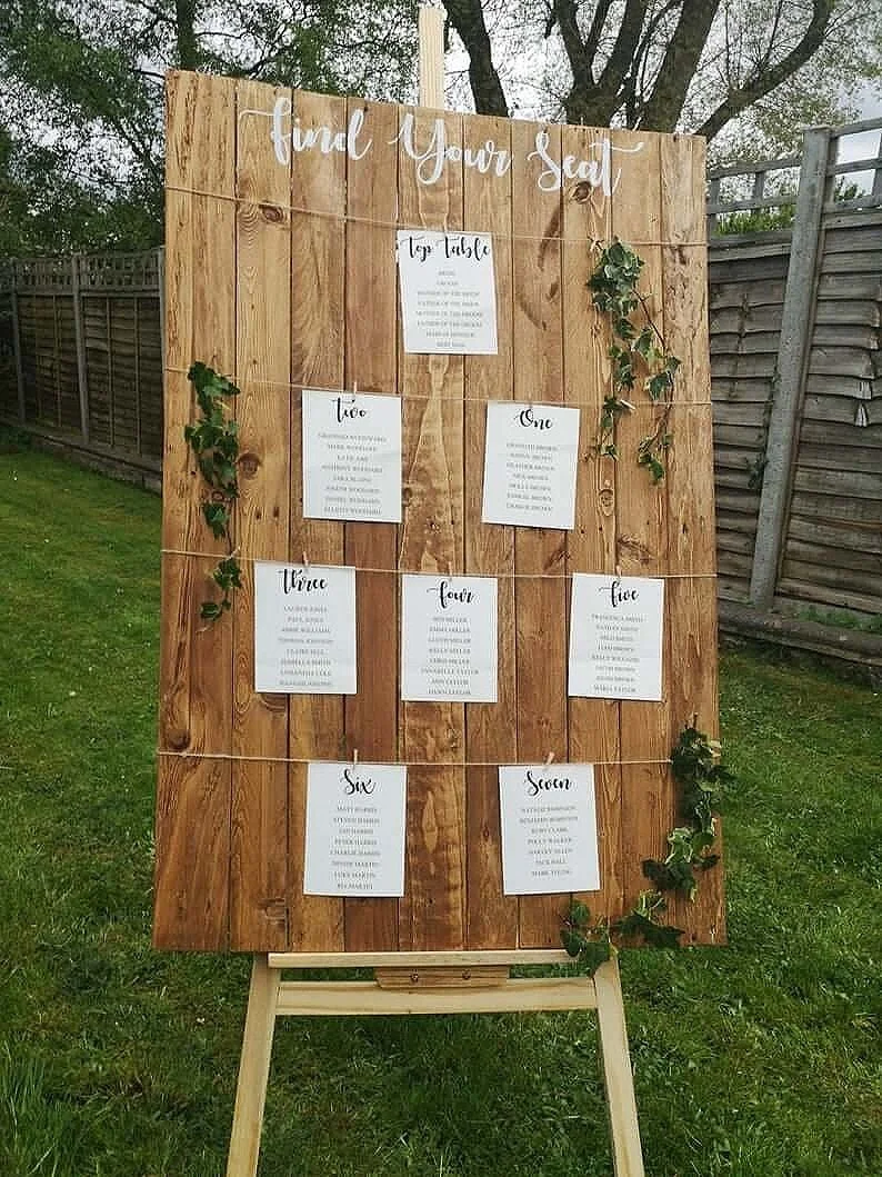 Table Plans/Welcome Signs/Run of the Day/Easels — To Have & To Hire ...