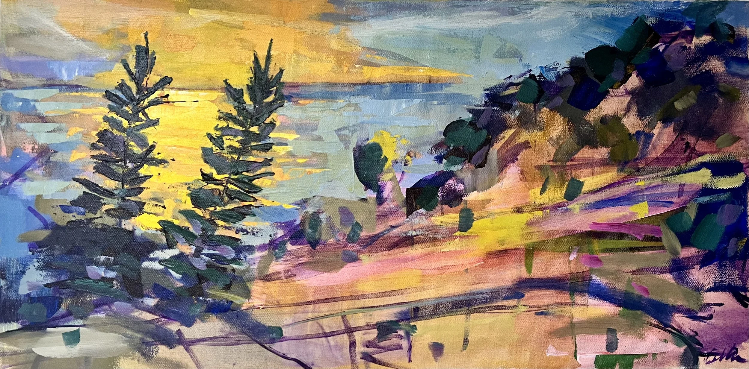 Sunset Dunes, acrylic on canvas 30" x 15" — Colleen Gleason