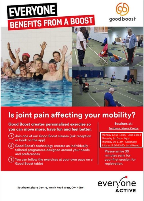 Good Boost Starting at Southam Leisure Centre week commencing 27th ...