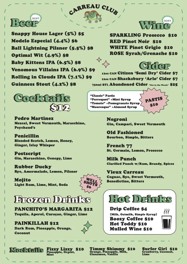 Menu 1 — Carreau Club Pétanque